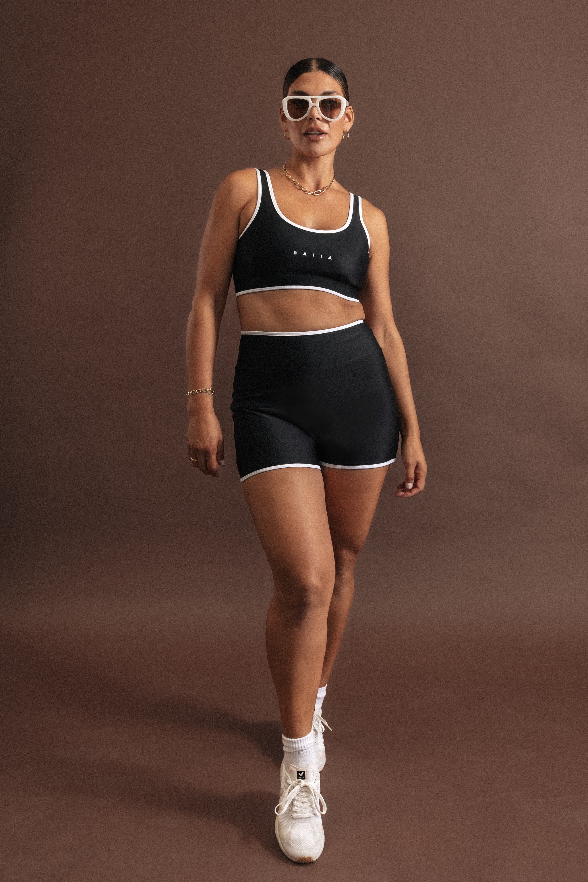 Andi Reversible Swim Shorts | Black/Brown Plus Size Swimwear | Women's ...