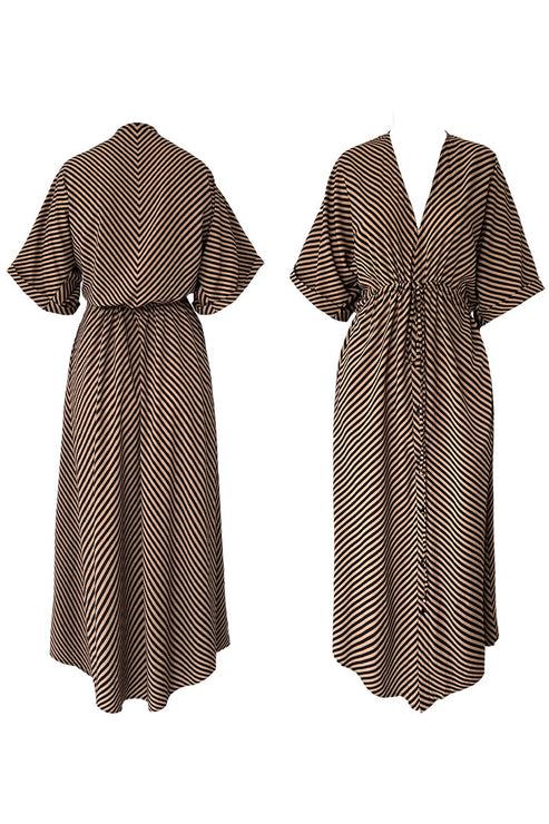Cecile Kaftan Dress in Valencia | Stripes Beach Dress | Women's Midi ...